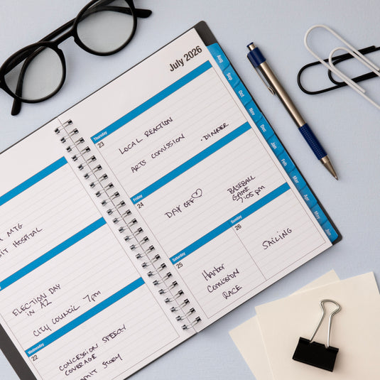 Collegiate 2026-2027 Weekly 5x8 Planning Calendar – Blue Sky